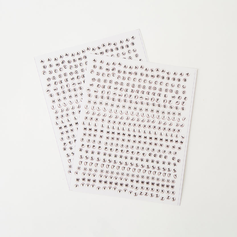 Bead Letter Stickers (2 sheets, over 800 stickers!) – TINYSTORE